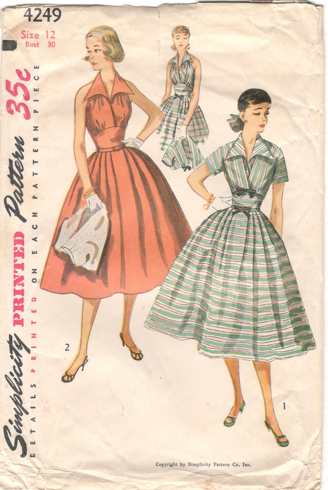 Simplicity 4249 1950s Jr Misses Halter Sun Dress and Bolero | Etsy
