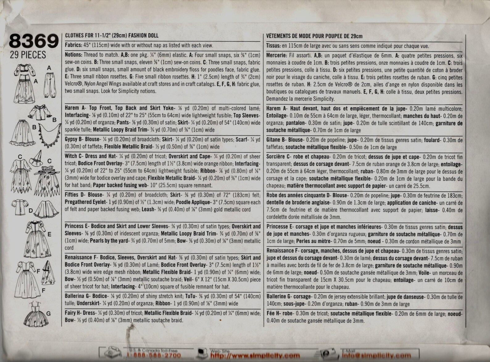 Simplicity 8369 Fashion Doll Clothes Pattern Barbie Doll - Etsy