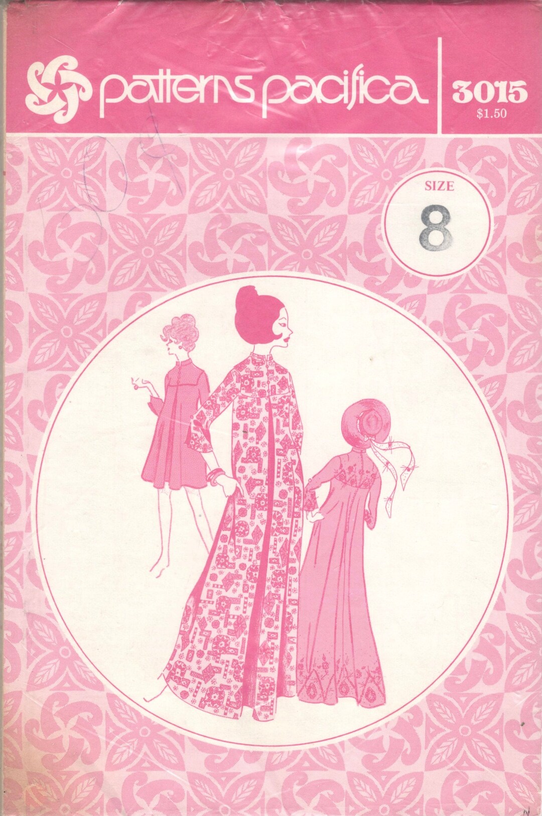 1970s Patterns Pacifica 3015 1970s Muu Muu Dress Pattern Mandarin ...