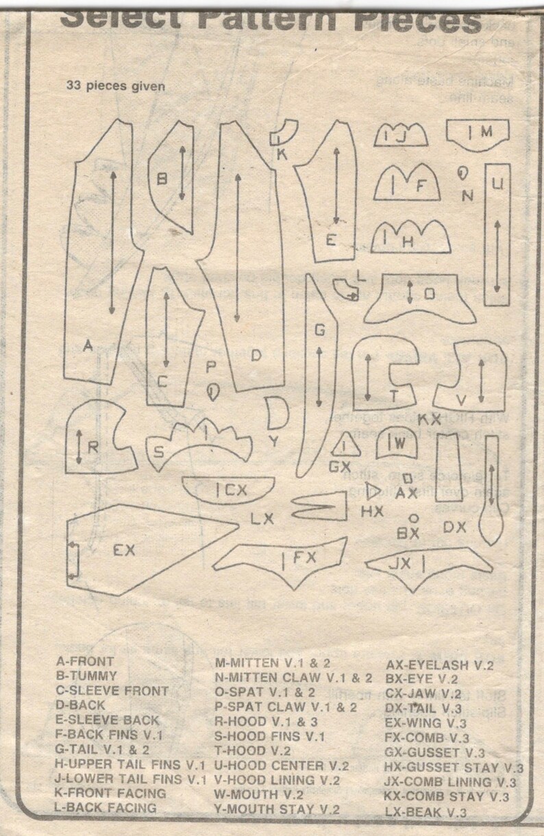 Simplicity 8332 1980s Boys Girls DINOSAUR Costume Pattern T | Etsy