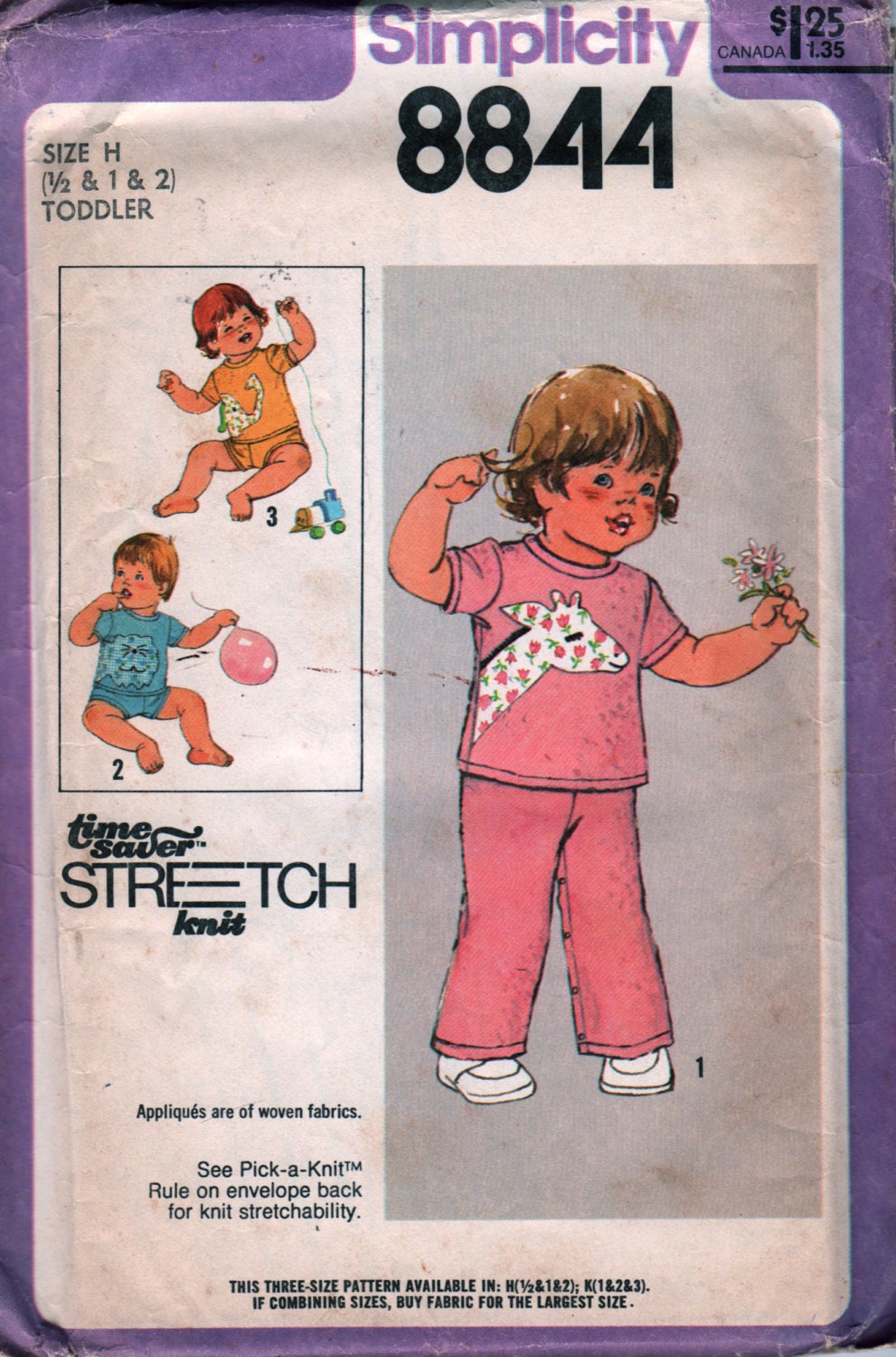 Simplicity 8844 1970s Toddlers Pullover Top Pants Shorts - Etsy