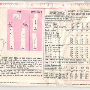 Simplicity 9101 1970s Misses CAFTAN Dress Tunic Top Pull on Pants ...