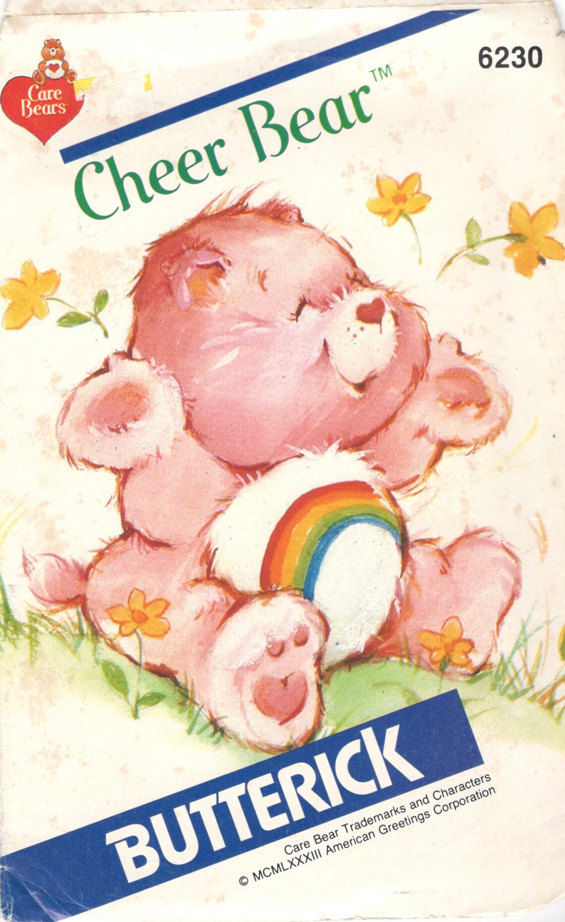 Butterick 6230 303 1980s CHEER BEAR Care Bear Pattern Vintage - Etsy