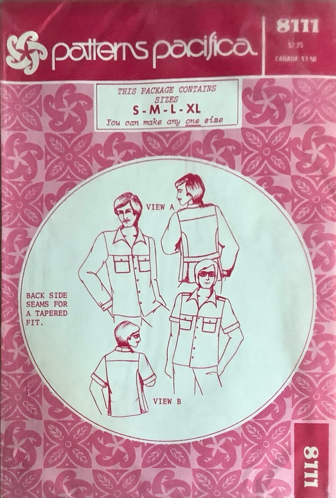 Patterns Pacifica 8111 Mens Hawaiian Leisure Shirt Pattern Sleeve ...