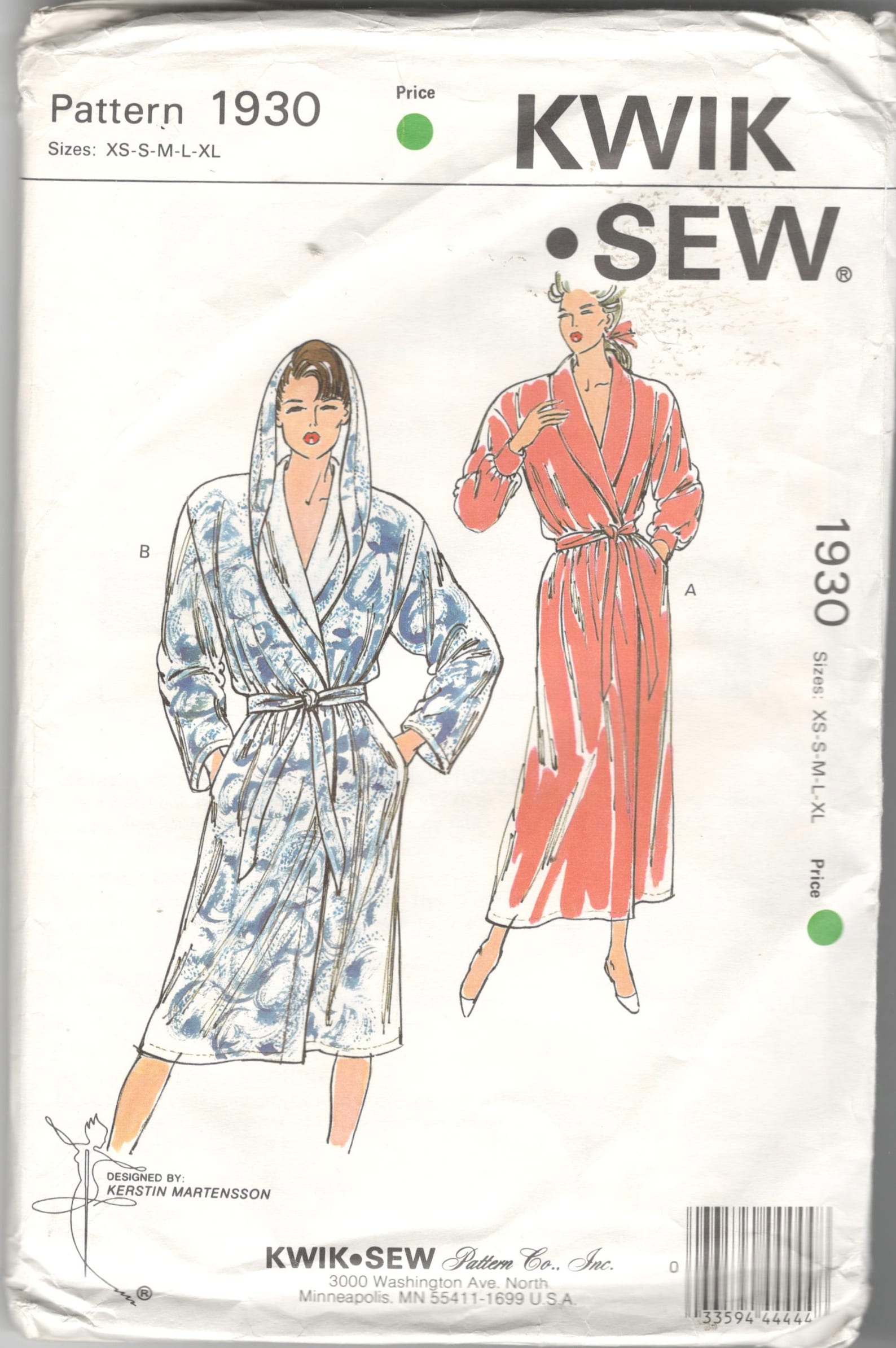 Kwik Sew 1930 1980s Misses Hooded Wrap Robe Pattern Shawl - Etsy