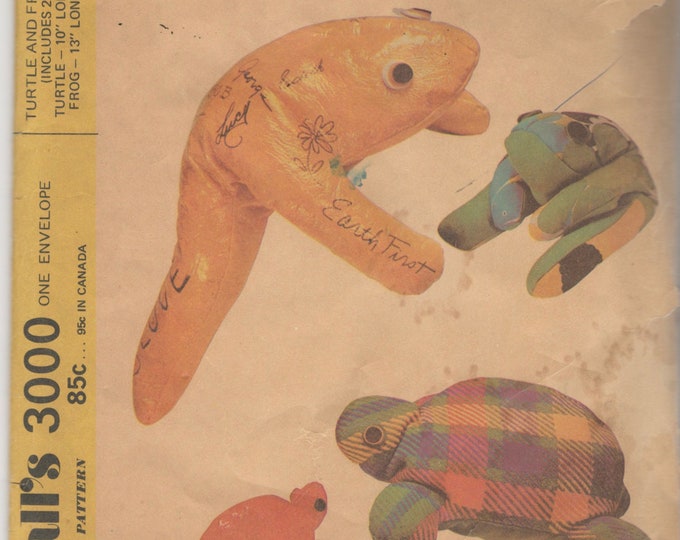 Mccalls 3000 Bean Bags Pattern 10 15 13 21 Inch Frog and Turtle Easy Vinyl Autograph Pet Easy ...