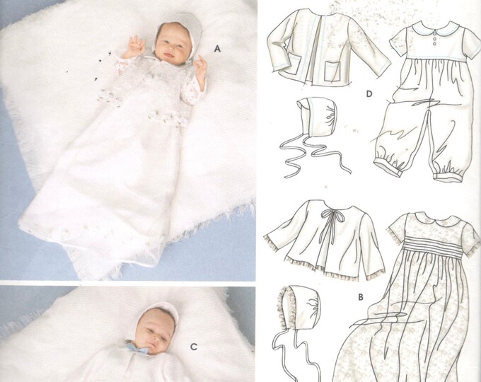Simplicity 5813 Infant Christening Gown Slip Romper Jacket and Bonnet ...