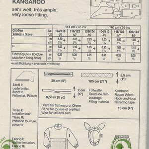 Burda 2762 Boys Girls Kangaroo Costume Pattern Pants Top Head - Etsy