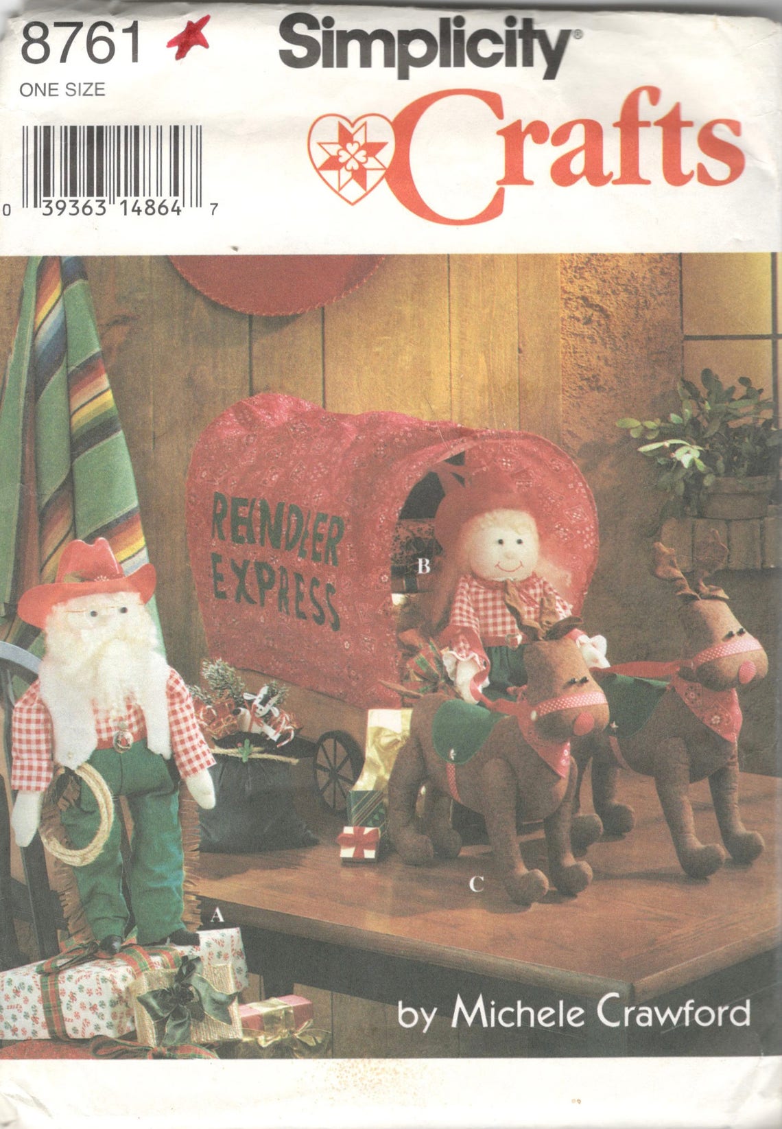 Simplicity 8761 Cowboy Santa Mrs. Claus Dolls Pattern Reindeer - Etsy
