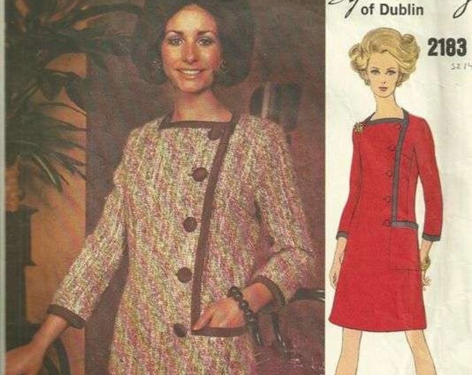 Vogue 2183 1960s Sybil Connolly Couturier Semi Fitted A Line Dress ...