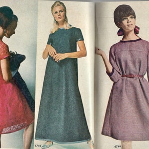 Simplicity 6749 1960s Misses Cage Dress Pattern Caftan Tent Kimono ...