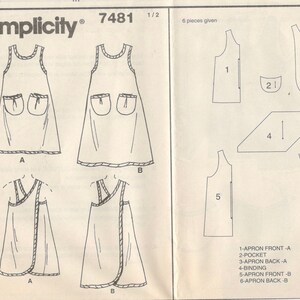 Wrap Apron Pattern Daisy Kingdom Simplicity 7481 Criss Cross Back ...
