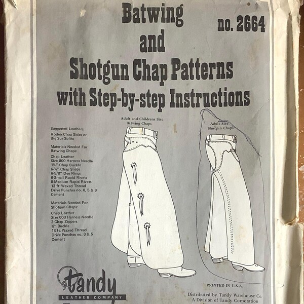 Chaps Pattern - Etsy