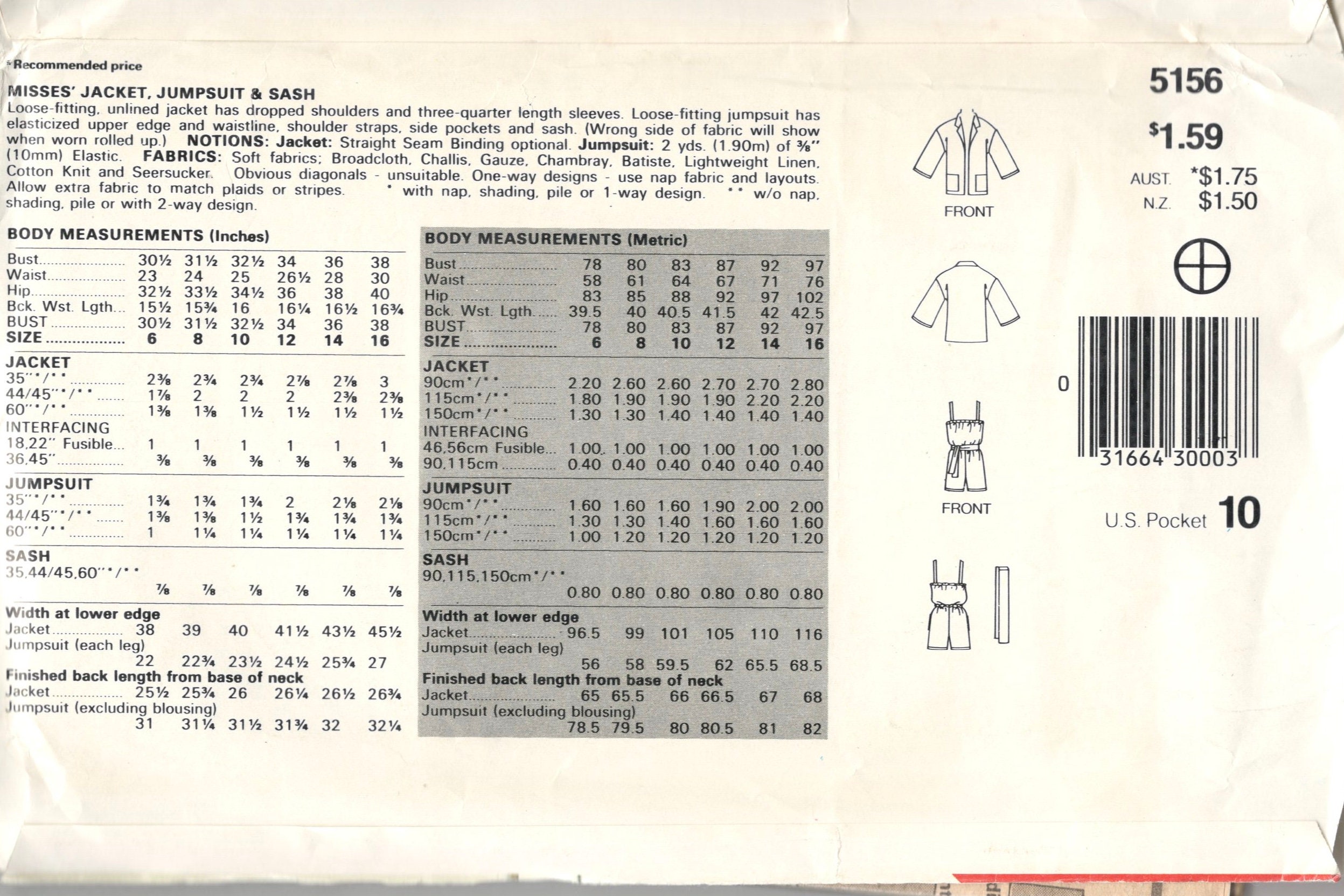 Butterick 5156 1980s Misses Sleeveless Romper Playsuit and | Etsy