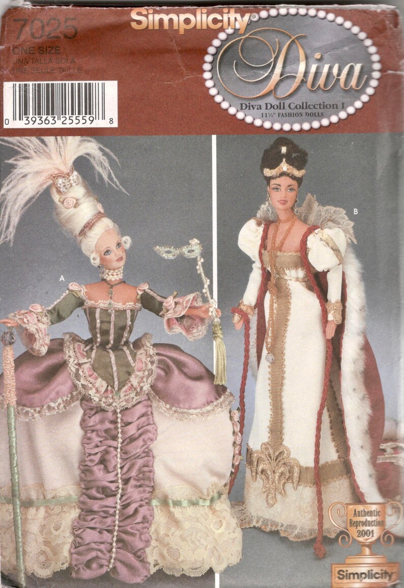 Simplicity 7025 Diva Fashion Doll Clothes Pattern Barbie Doll | Etsy