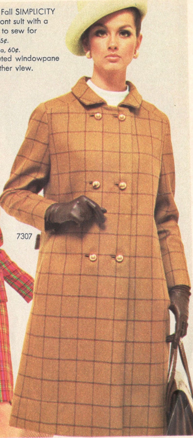 Simplicity 7307 1960s Misses Double Breasted COAT Pattern 2 | Etsy