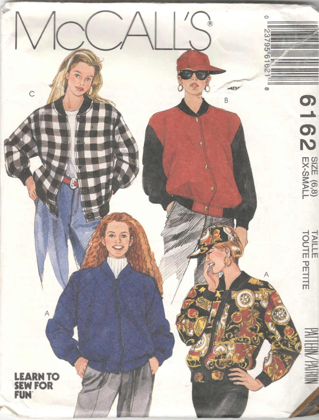 Mccalls 6162 Unlined Bomber Jacket and Hat Pattern Loose Fitting Womens ...