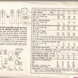 Simplicity 6386 1960s Misses Smock Dress and Reversible Hat Pattern ...