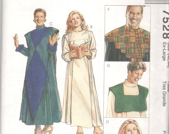 Mccalls 7528 Sew Divine Choir Robes Pattern 5 Collar Options Mens ...