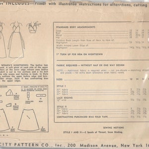 Simplicity 1627 1940s Nightgown Negligee Pattern Inset Shoulder Straps ...