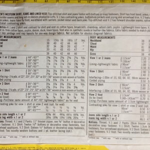 Simplicity 5526 1980s Mens Western Decorative Yoke Shirt Vest and Pants ...