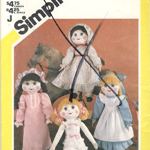 Simplicity 6141 1980s Rag Doll and Doll Clothes Pattern 21 Inch Soft ...