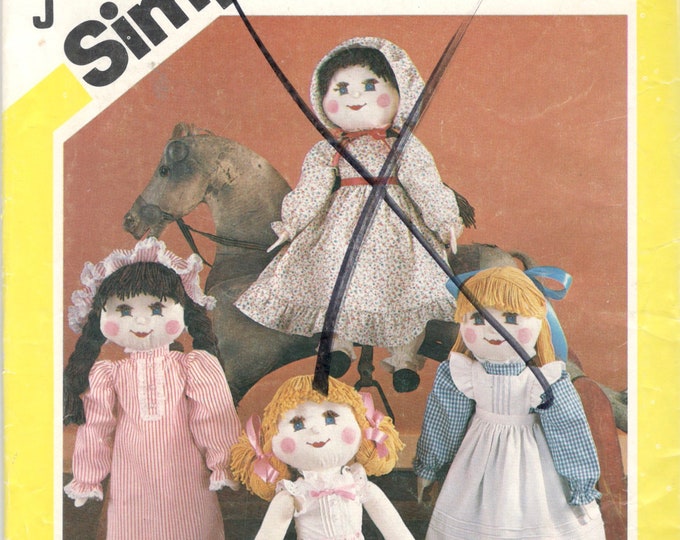 Simplicity 6141 1980s Rag Doll and Doll Clothes Pattern 21 Inch Soft ...