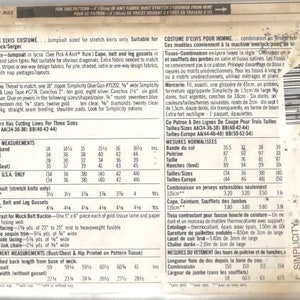 Simplicity 8651 Elvis Costume Pattern Las Vegas Disco Zip Front ...