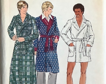 1930s Simplicity 1793 Mens Double Breasted Robe Pattern Shawl Notched ...