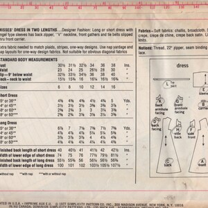 1970s Simplicity 7969 Misses Designer Dress Pattern Angel Sleeves V ...