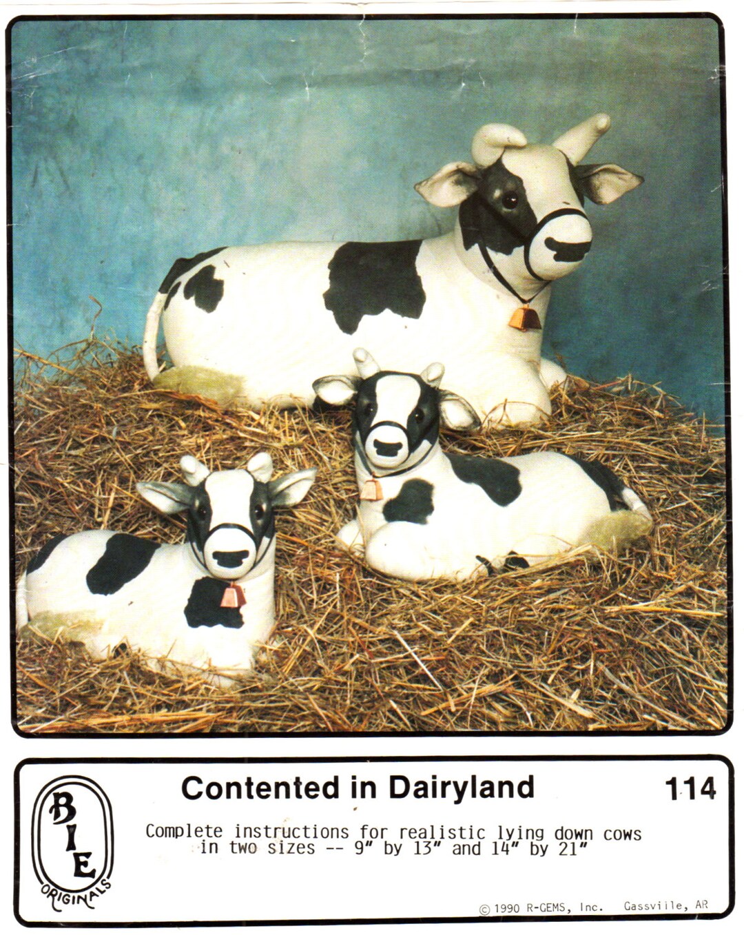 BIE Originals 114 Realistic Lying Down Milk COW Pattern Contented ...