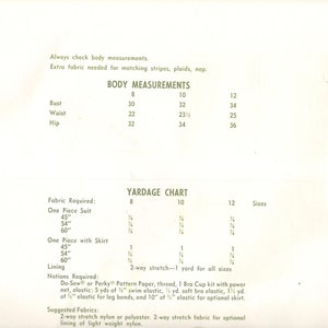Stretch & Sew 1300 1300S 1960s Misses Swimsuit Pattern Optional Front ...