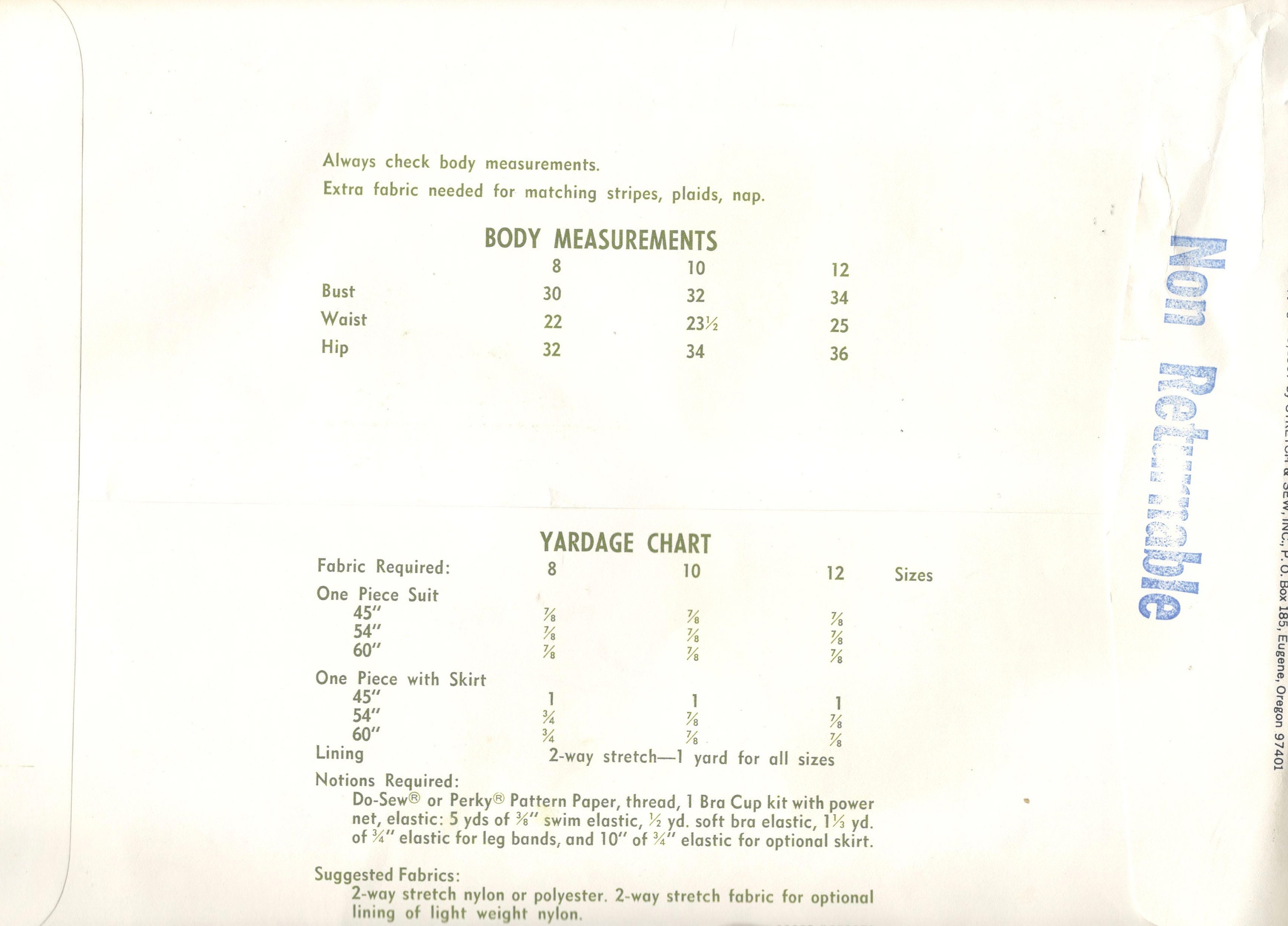 Stretch & Sew 1300 1300S 1960s Misses Swimsuit Pattern Optional Front ...