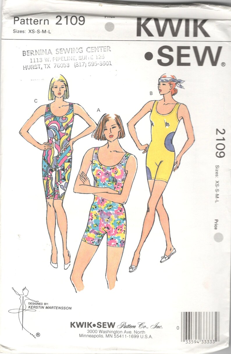 Kwik Sew 2109 Misses UNITARD Pattern Scoop Neck 2 Lengths V - Etsy
