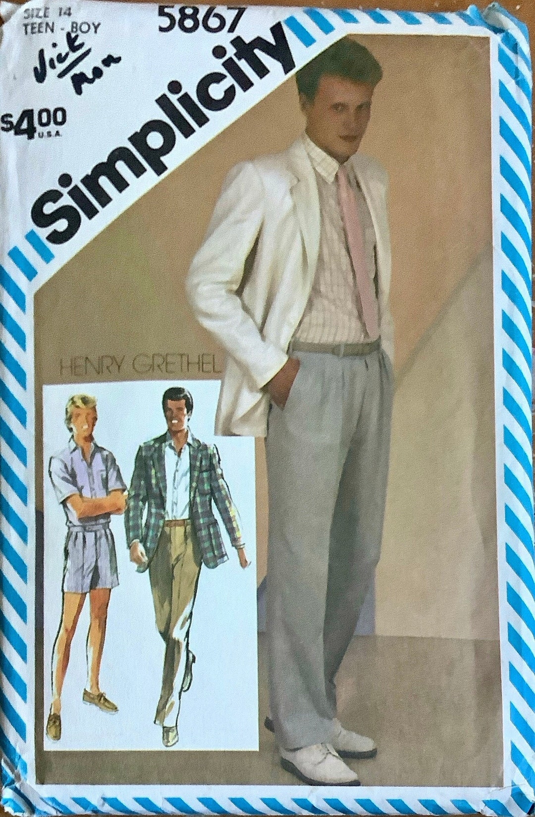 Simplicity 5867 1980s Henry Grethel Designer Jacket Pants Shorts ...