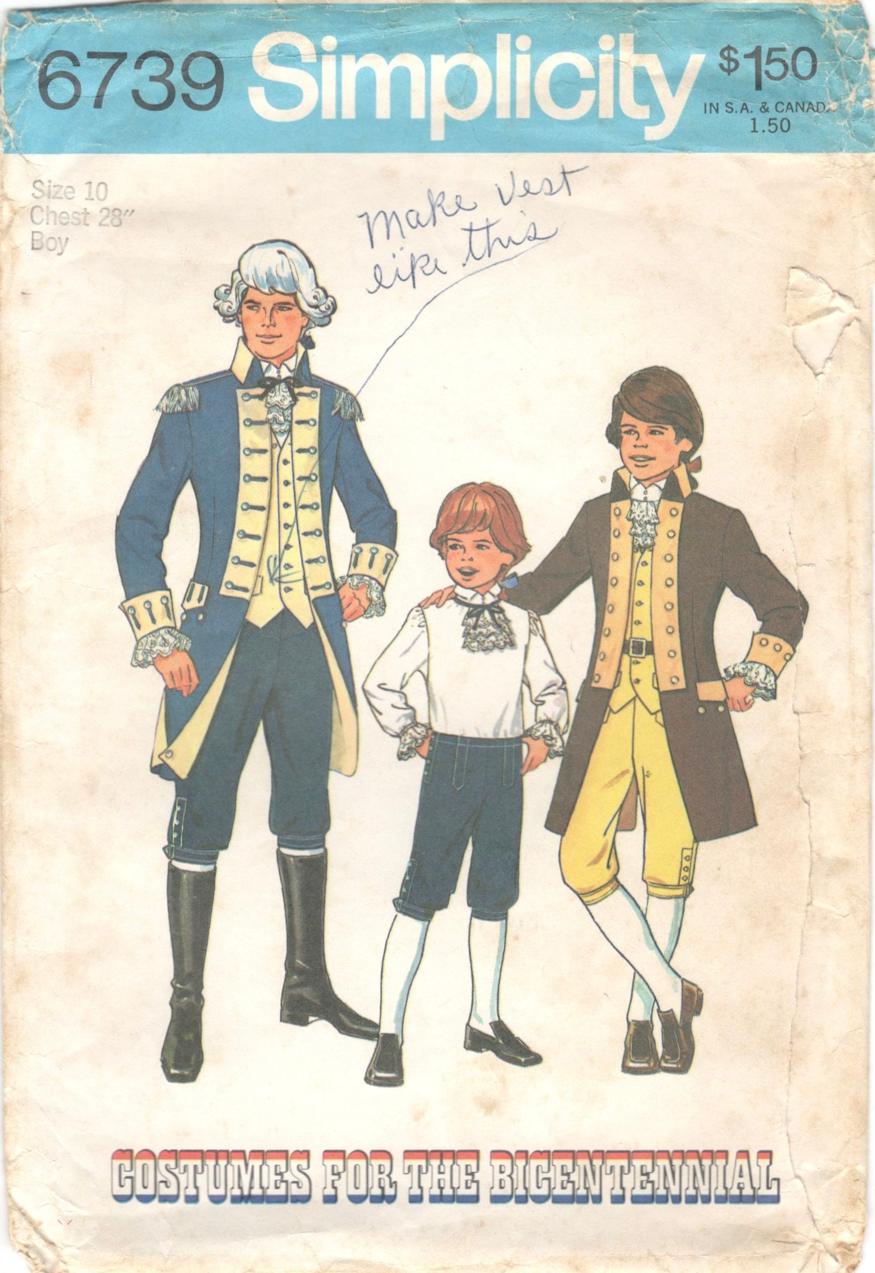 Simplicity 6739 Historic 1700s Costume Pattern Bicentennial Coat ...