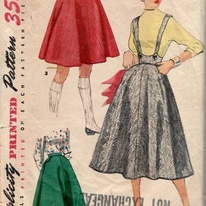 Simplicity 1013 1950s High Waist Skirt Pattern Scalloped Pocketsshaped ...