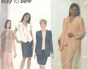 Simplicity 9548 V or Round Neck Pullover Caftan Tunic Top Dress Pattern ...