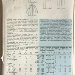 Vogue 7024 1980s Misses Flared Swing Coat Pattern 2 Lengths Standing ...