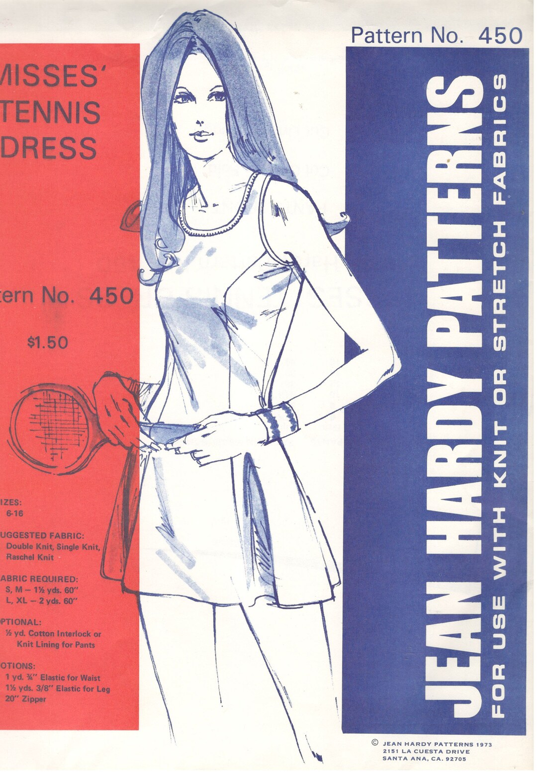Vintage Tennis Dress Pattern Jean Hardy 450 Tennis Dress and Shorts ...