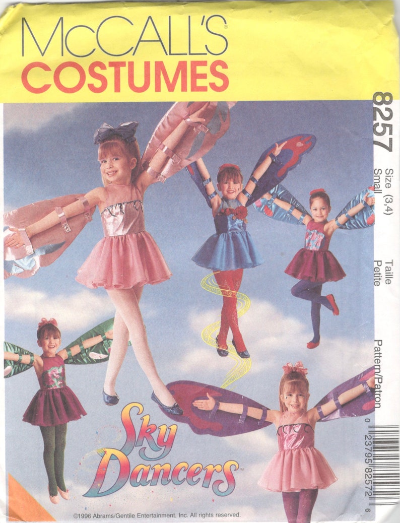Mccalls 8257 Childs Sky Dancer Costume Pattern 5 Dresses and Wings ...