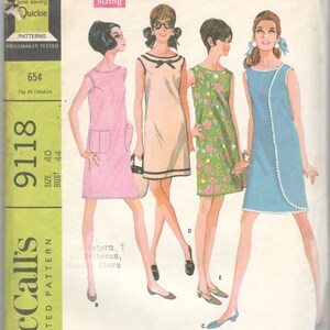 1960s Mccalls 9118 3 Armhole Dress Pattern 6 Versions Womens Vintage ...