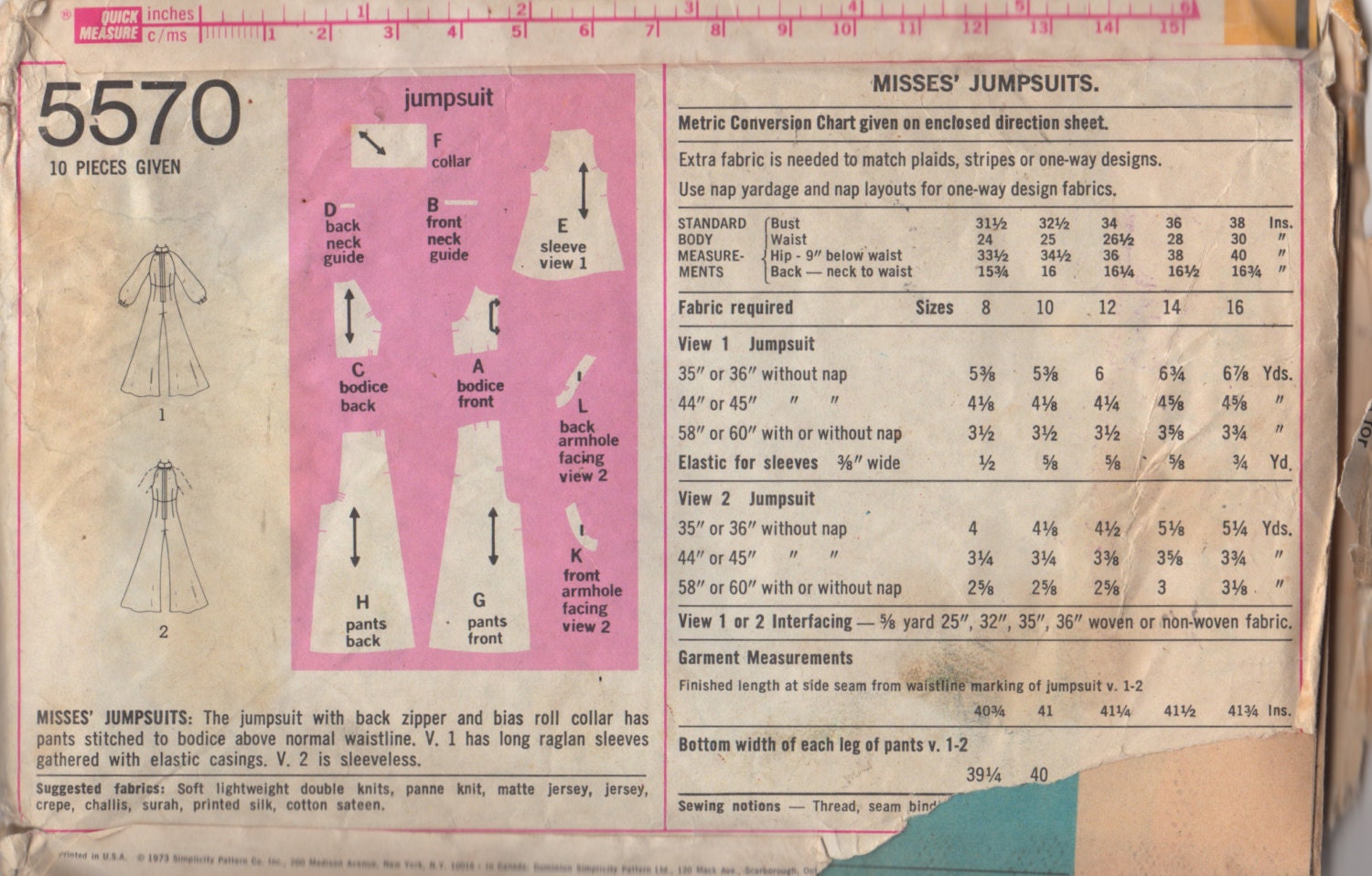 Simplicity 5570 1970s Misses Glamorous Halter Palazzo Jumpsuit - Etsy