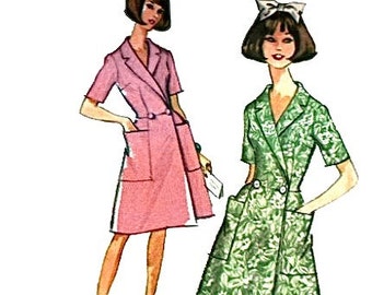 1960s Butterick 5368 Whirl Away Dress Pattern Wrap Dress Scoop Neck ...