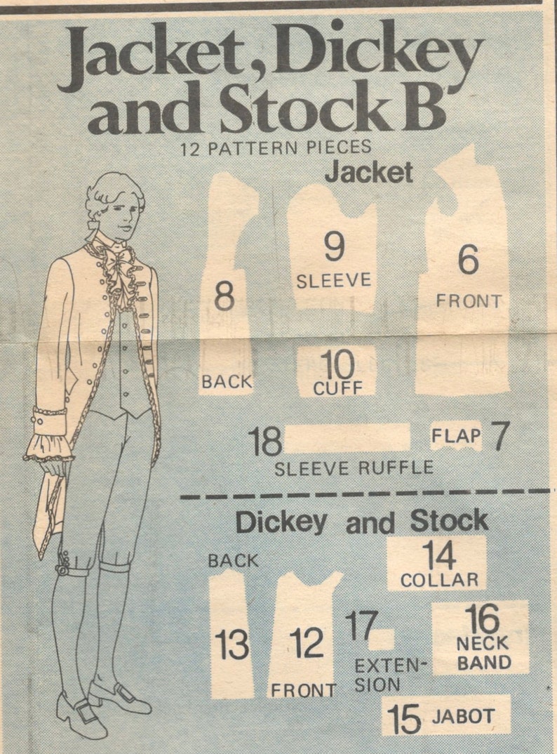 Butterick 4207 Mens 1776 Costume Pattern Bicentennial Coat Waistcoat ...