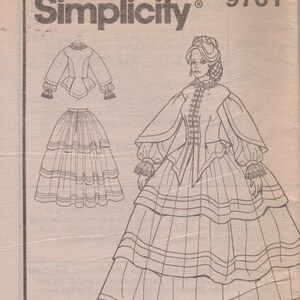 Simplicity 9761 Misses Civil War COSTUME PATTERN Skirt Peplum Blouse ...