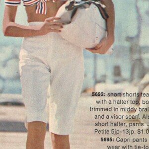 1970s Simplicity 5695 Misses Top Capri and Wide Leg Pants Pants Pattern ...