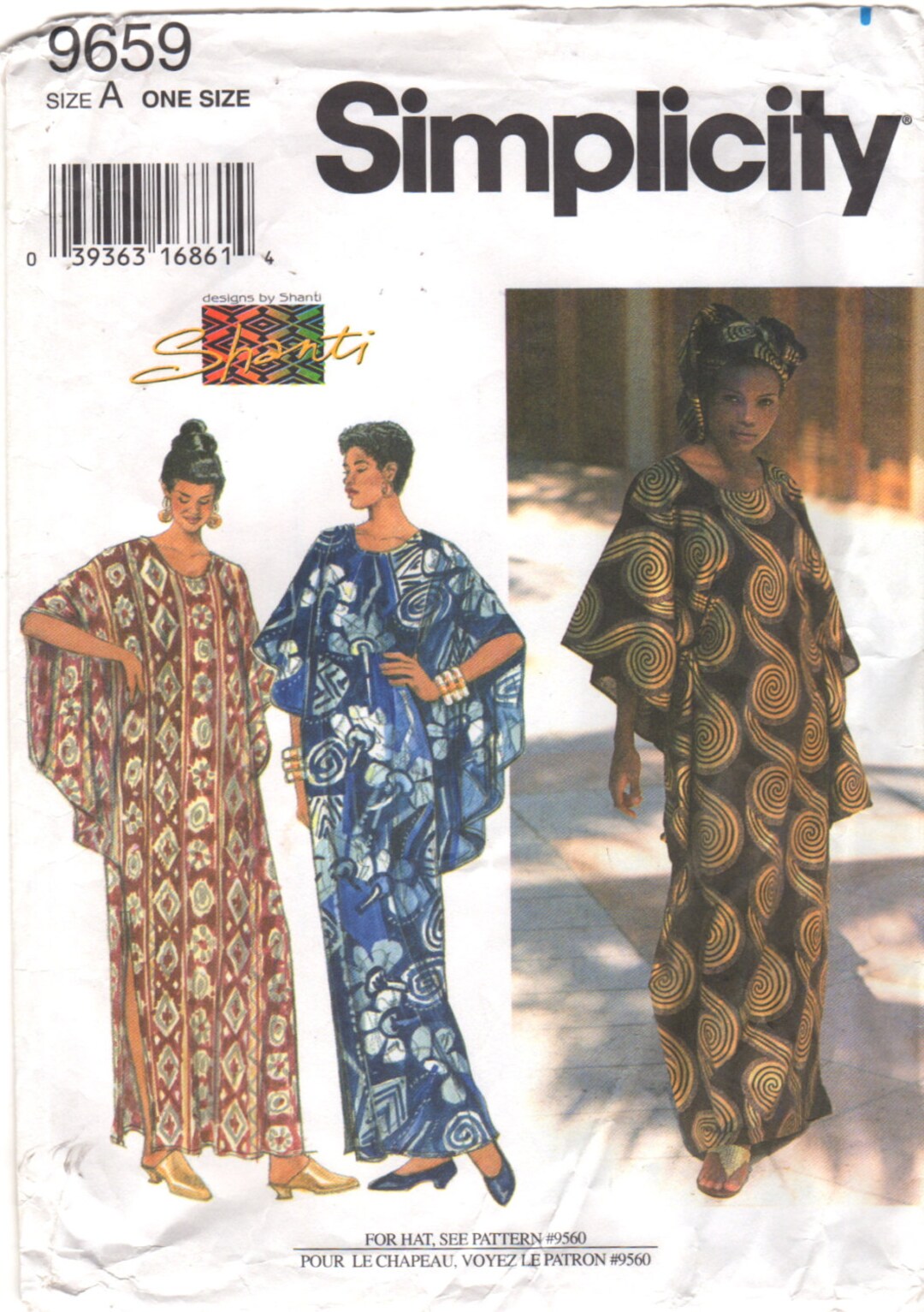 Simplicity 9659 0639 Designer Pullover CAFTAN Pattern Afrocentic Kimono ...