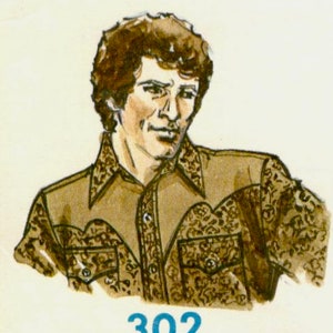 Authentic 304 Mens Western Shirt YOKE Pattern Shaped Yoke Adult 1970s ...