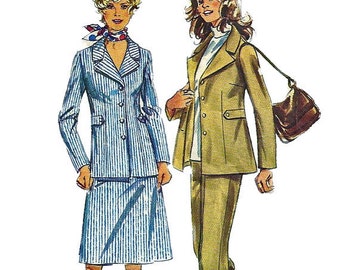 Simplicity 6659 1970s Misses Designer Wrap Top Skirt Wide Leg Pants ...